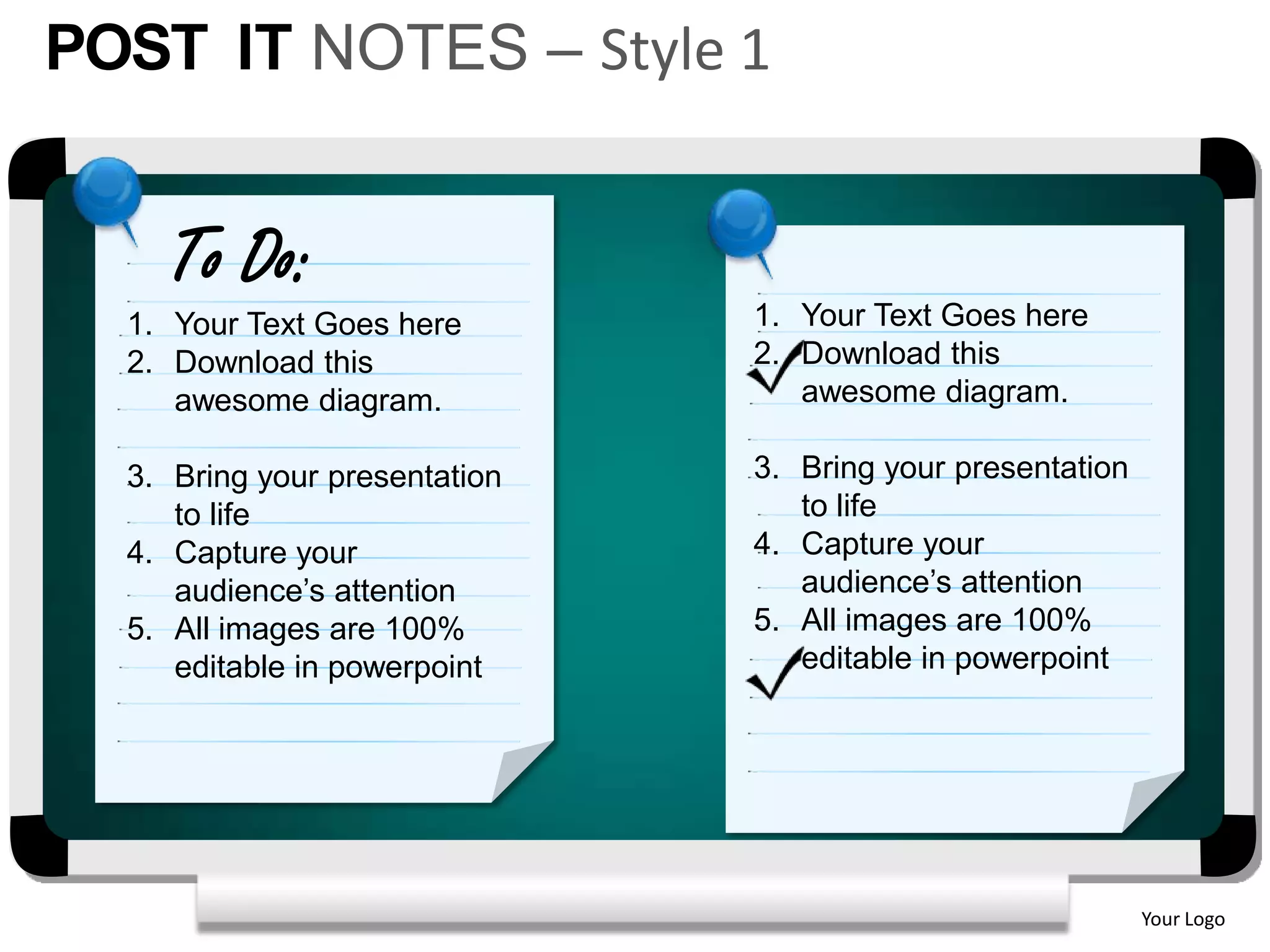 Post it notes style 1 powerpoint presentation templates | PPT