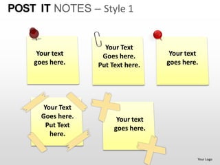 Post it notes style 1 powerpoint presentation templates | PPT