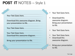 Post it notes style 1 powerpoint presentation templates | PPT