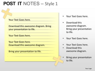 Post it notes style 1 powerpoint presentation templates | PPT