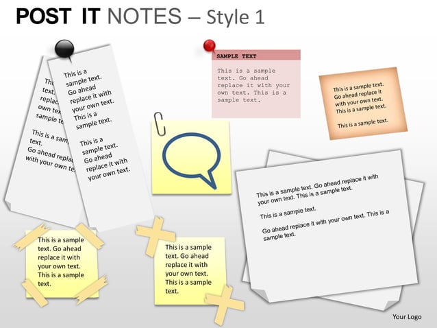 Post it notes style 1 powerpoint presentation templates | PPT