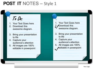 Post it notes style 1 powerpoint presentation templates | PPT