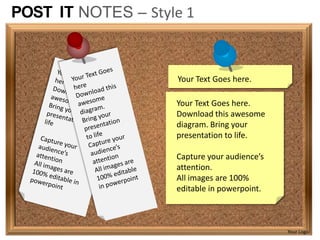 Post it notes style 1 powerpoint presentation templates | PPT