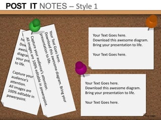 Post it notes style 1 powerpoint presentation templates | PPT