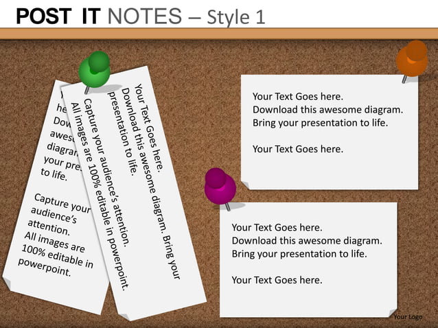 Post it notes style 1 powerpoint presentation templates | PPT