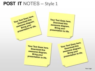 Post it notes style 1 powerpoint presentation templates | PPT | Free ...