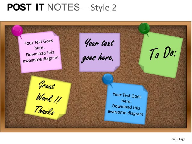Post it notes style 2 powerpoint presentation templates | PPT