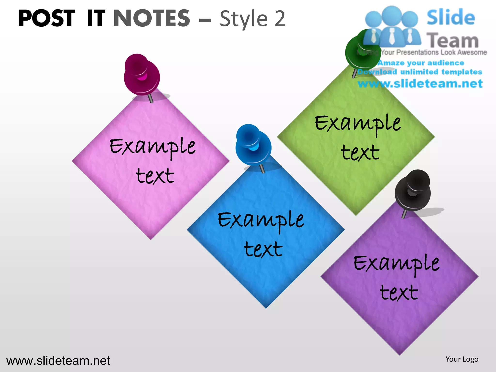 Post it notes style design 2 powerpoint presentation templates. | PPT
