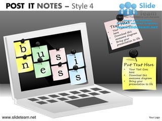 Post it notes style design 4 powerpoint ppt templates. | PDF