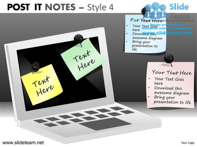 Post it notes style design 4 powerpoint ppt templates. | PDF