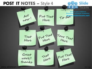 Post it notes style design 4 powerpoint presentation slides. | PDF