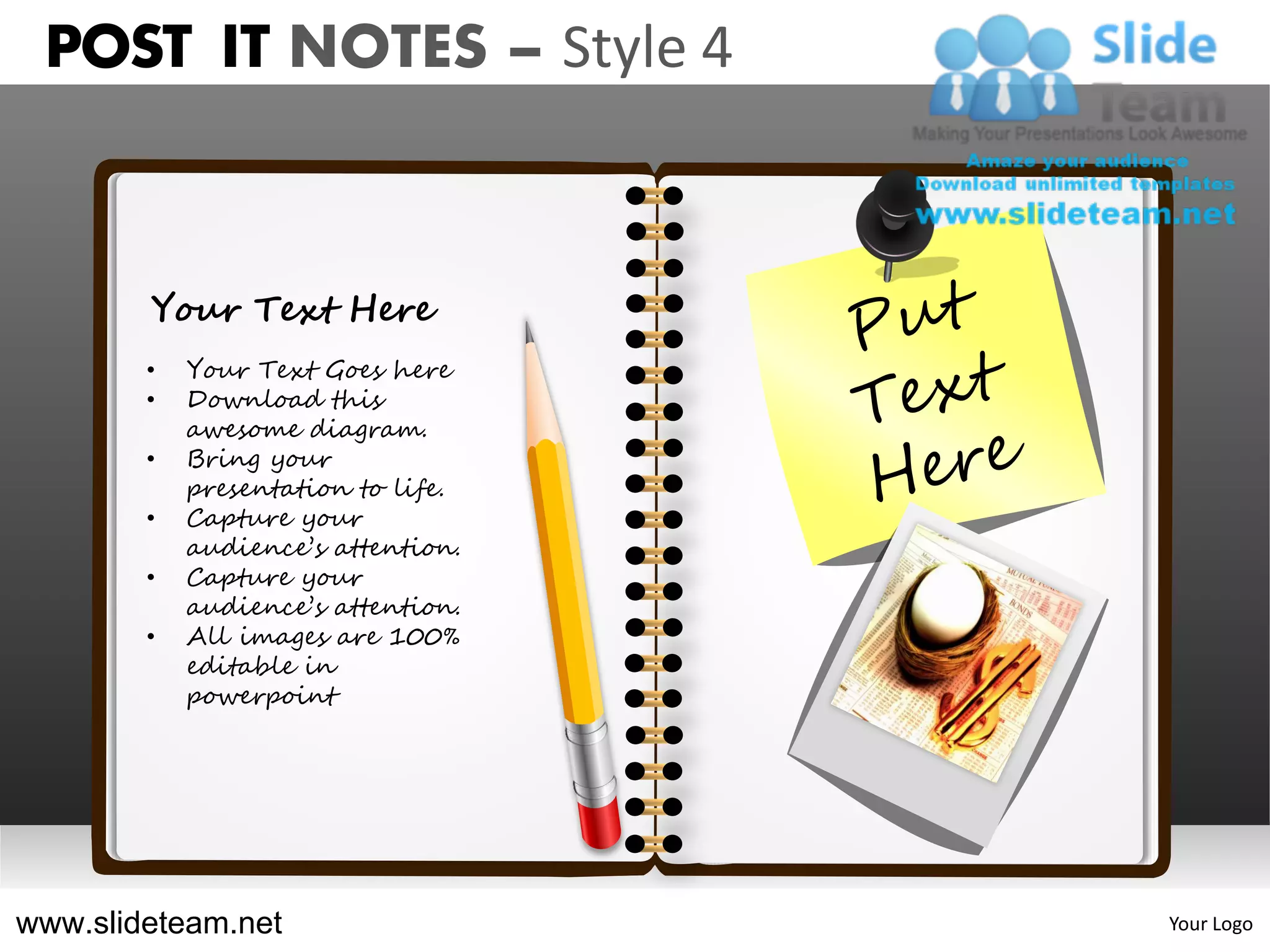 Post it notes style design 4 powerpoint presentation templates. | PPT