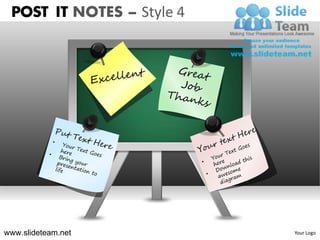 Post it notes style design 4 powerpoint presentation templates. | PPT