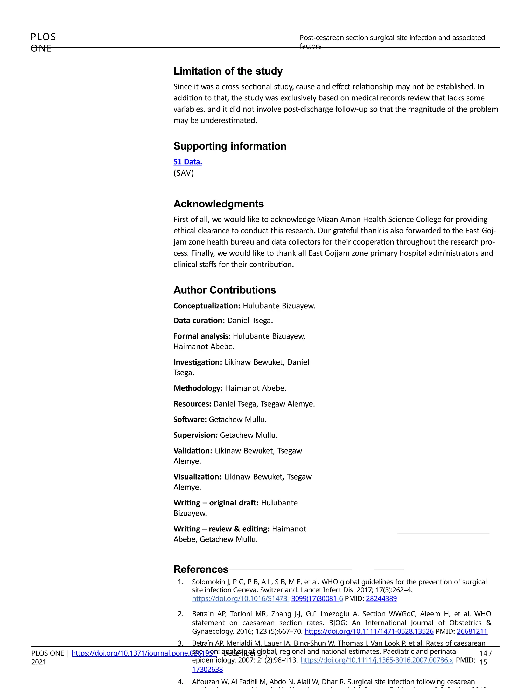 POST LSCS Surgical site wound infections | PDF