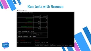 Postman. From simple API test to end to end scenario | PPT