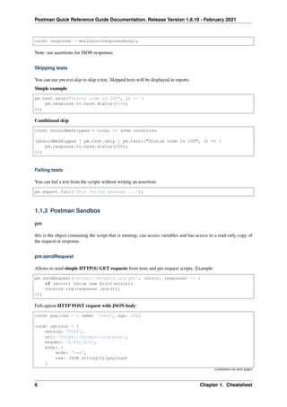 Postman quick-reference-guide 2021 | PDF
