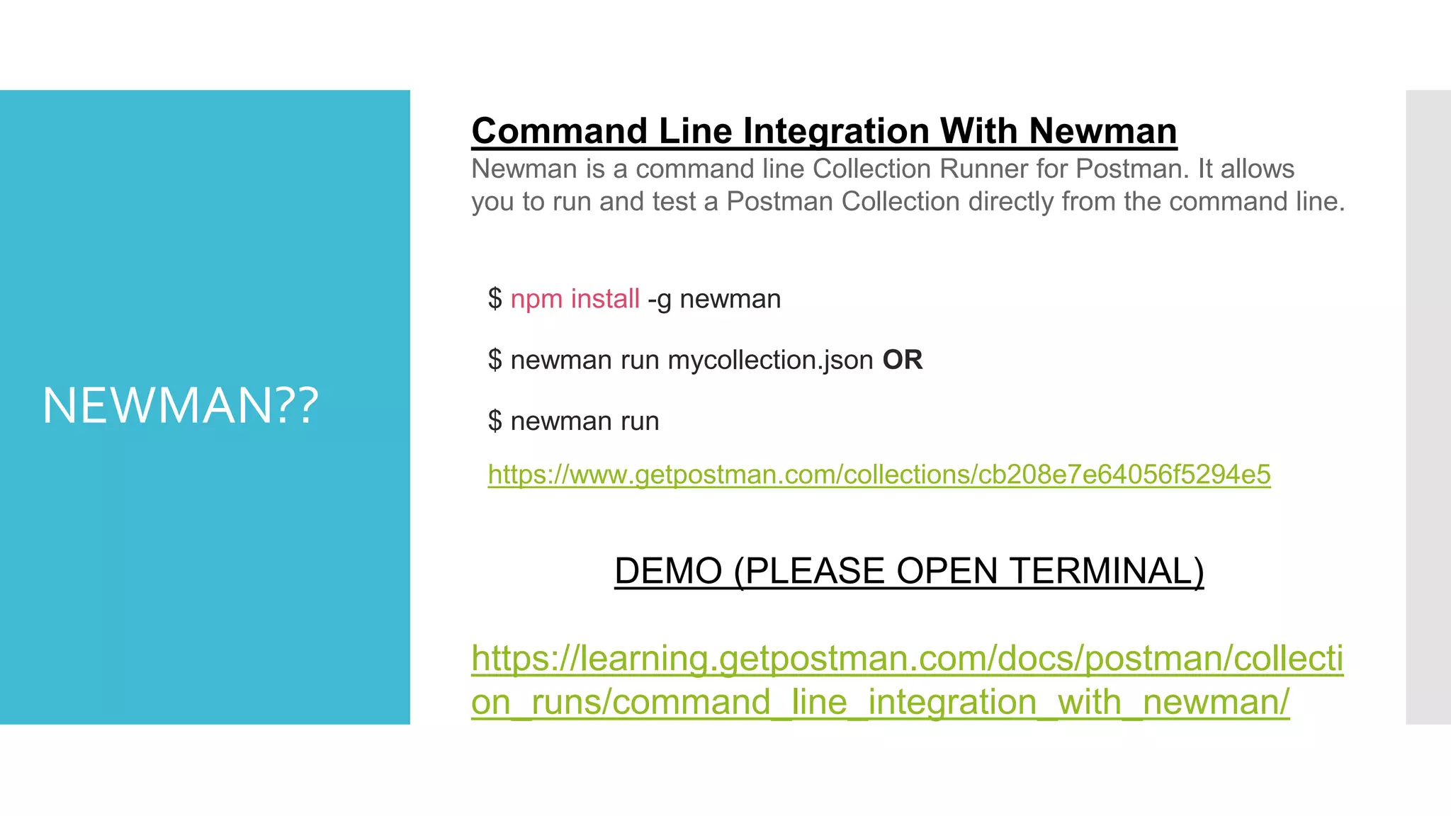 Postman Integration Testing | PPTX