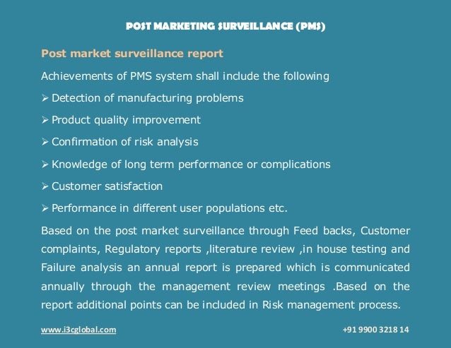 Post marketing surveillance