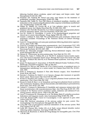 Postmastectomy and Post Thoracotomy Pain | PDF