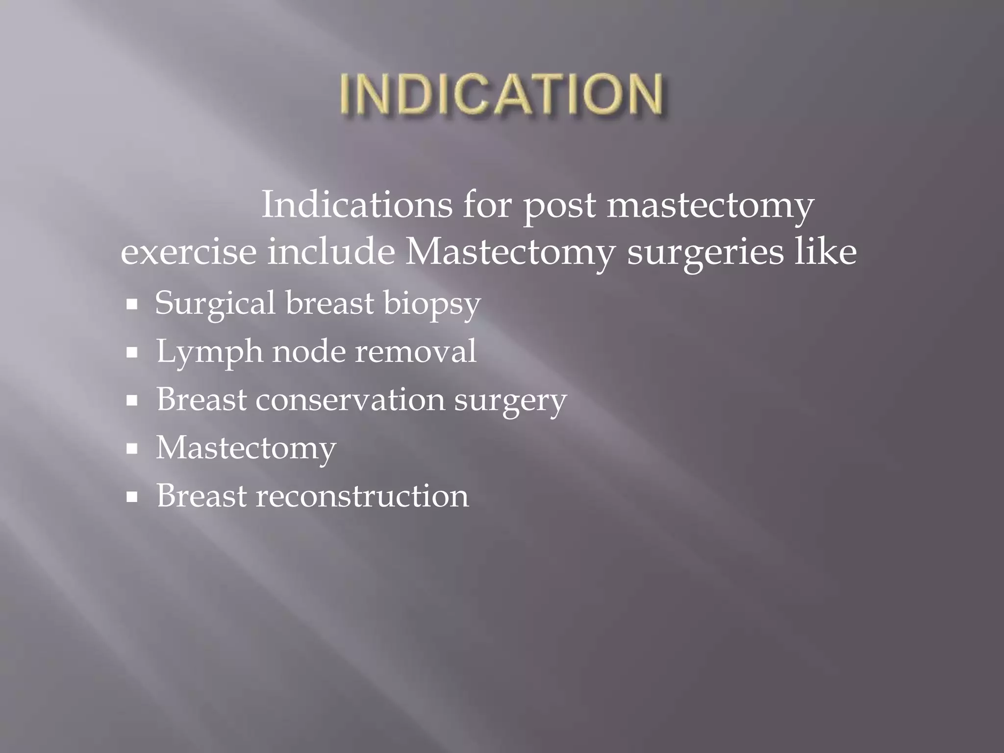 Post mastectomy exercises | PPTX