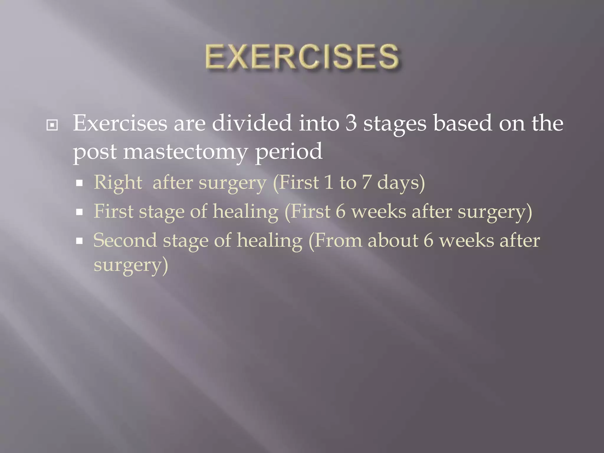 Post mastectomy exercises | PPTX