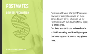 Postmates Requirements | PPT