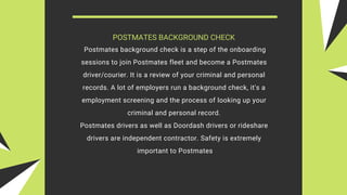 Postmates Requirements | PPT