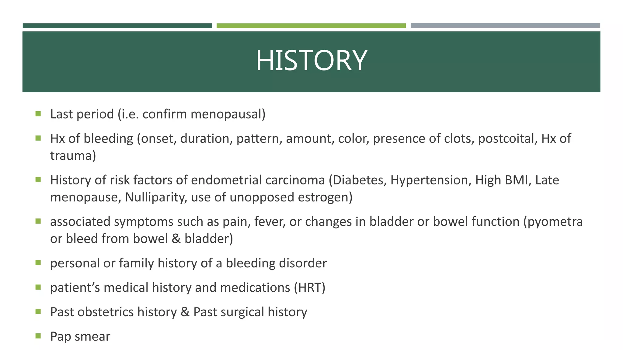 Postmenopausal bleeding | PPTX