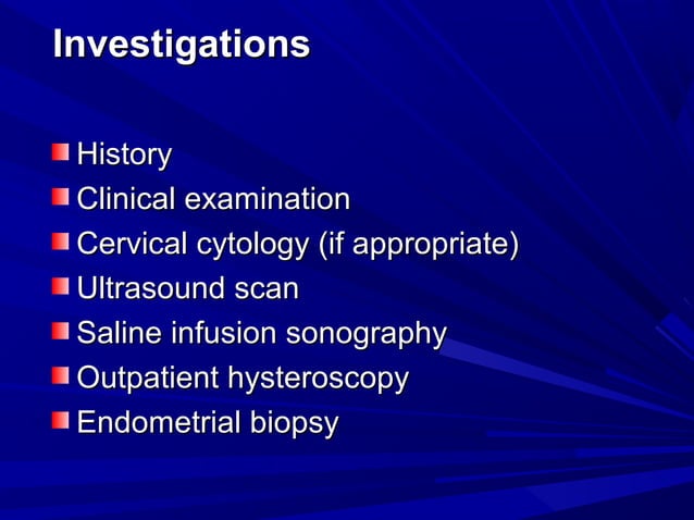Postmenopausal bleeding for undergraduate | PPT