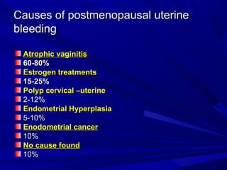 Postmenopausal bleeding for undergraduate | PPT