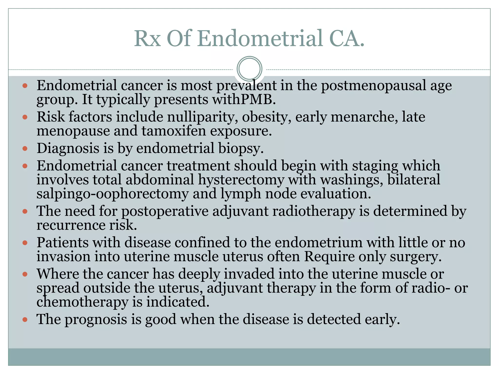 Post menopausal bleeding seminar | PPTX