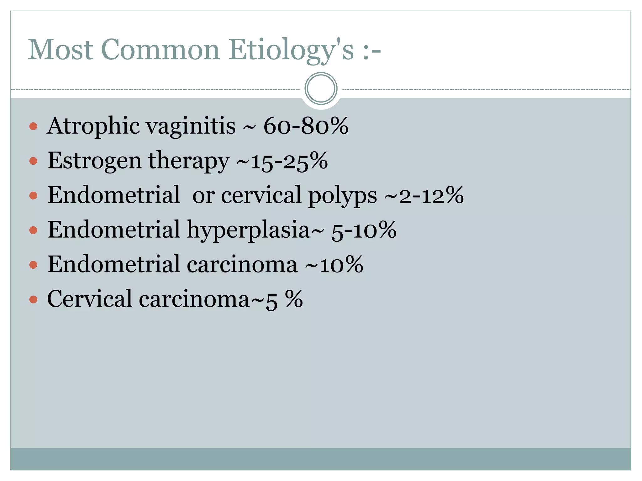 Post menopausal bleeding seminar | PPTX