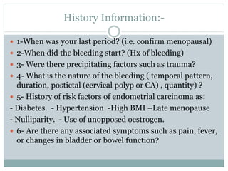 Post menopausal bleeding seminar | PPTX