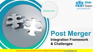 Post Merger Integration Framework And Challenges PowerPoint Presentation Slides | PPT