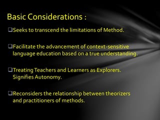 Post method pedagogy | PPTX