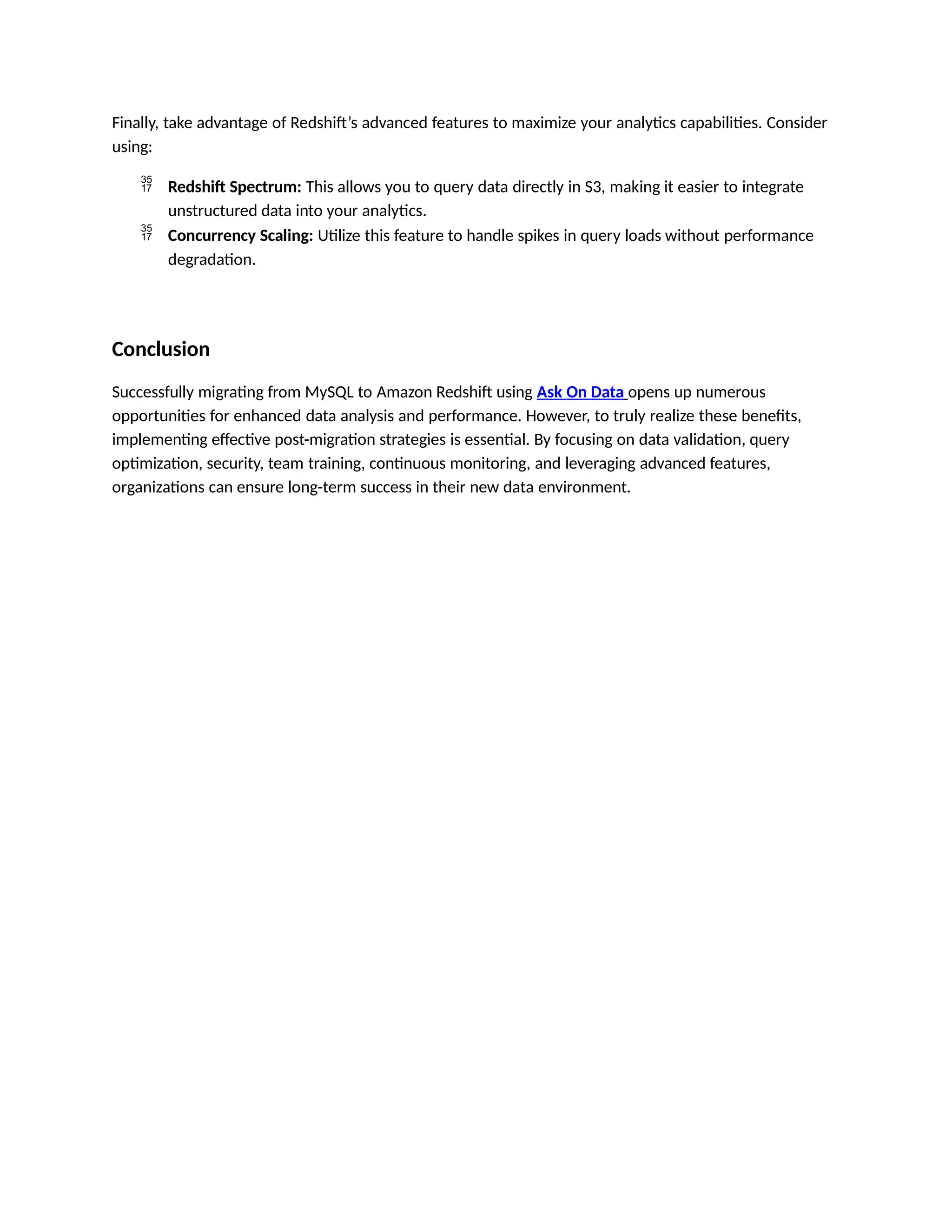 Post Migration Strategies Ensuring Success After MySQL to Redshift ...