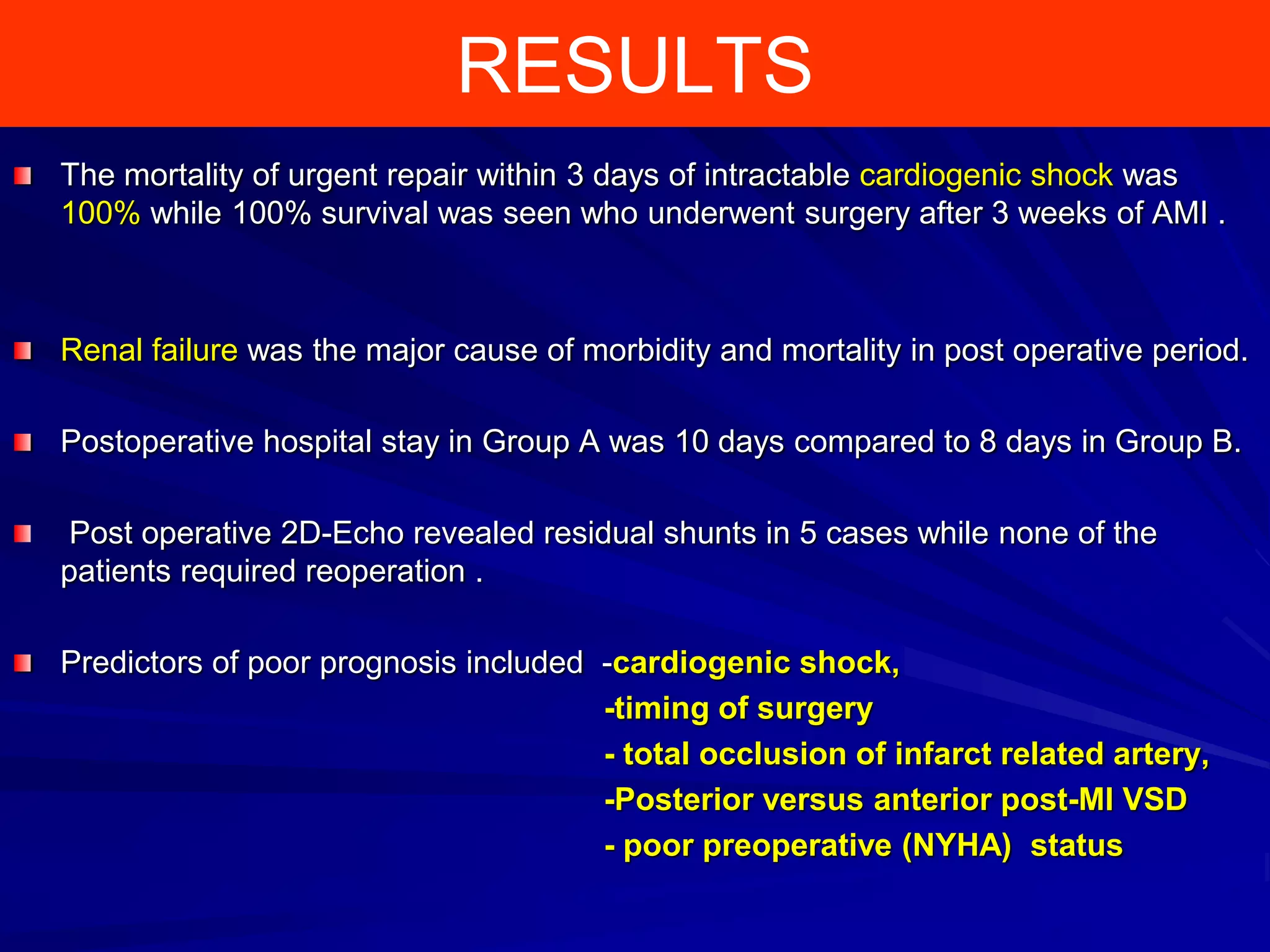 Post Myocardial infarction vsd repair by infarct exclusion technique | PPT