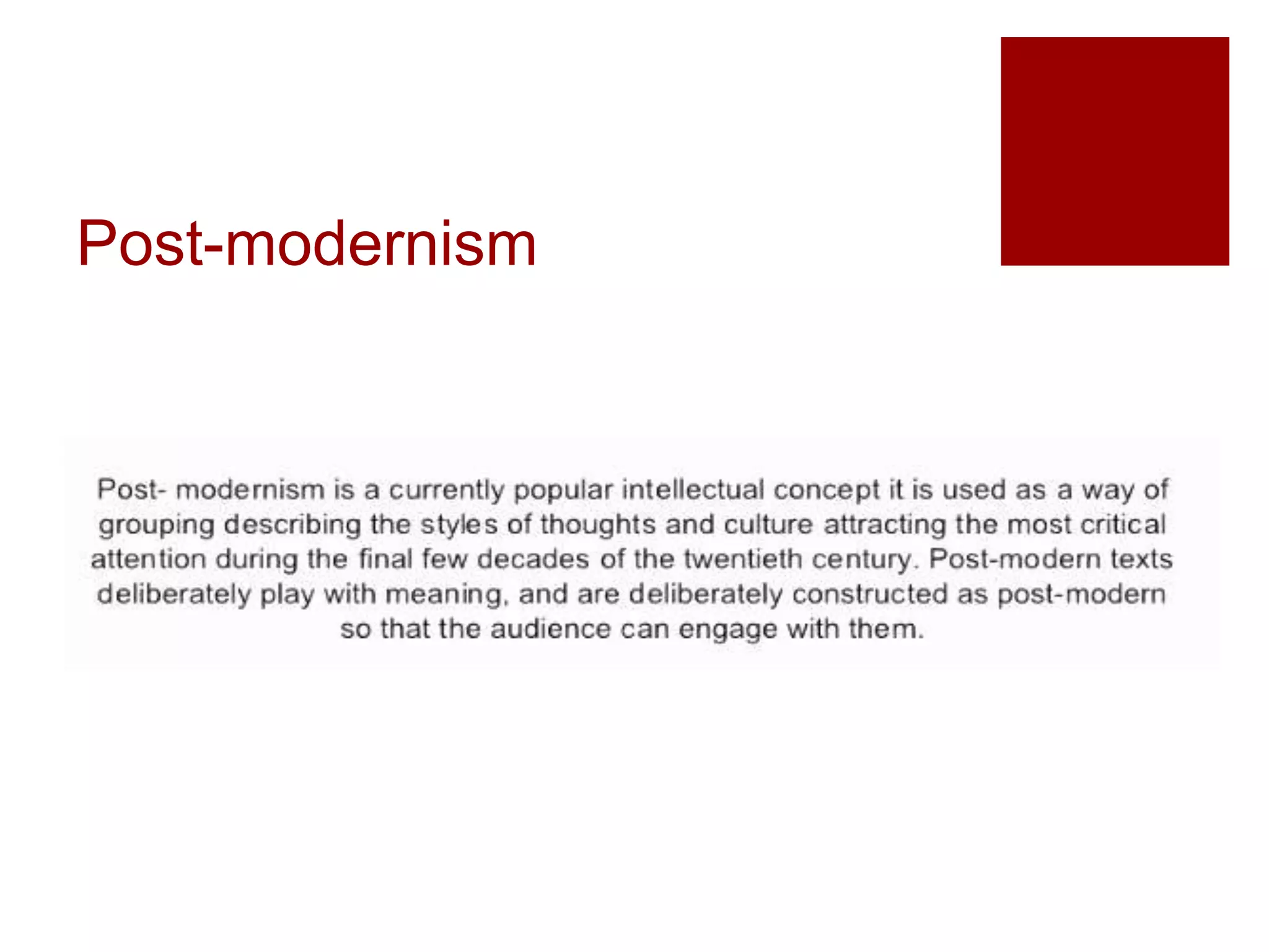 Brief Introduction of Postmodern Concept | PPT