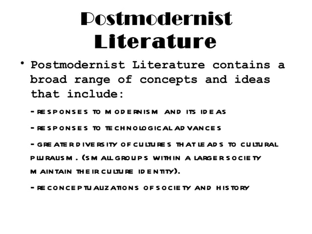Postmodern presentation | PPT | Fiction | Books and Literature