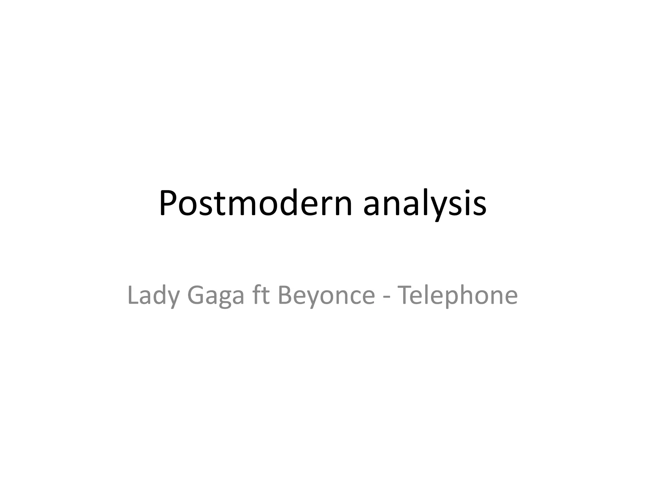 Postmodern analysis | PPTX