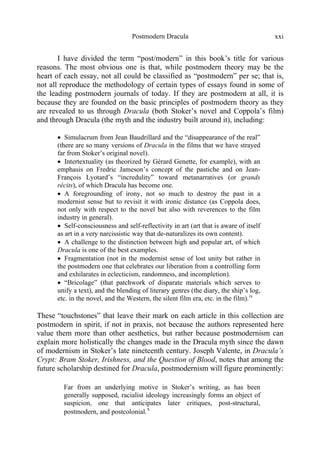 Postmodern dracula intro | PDF