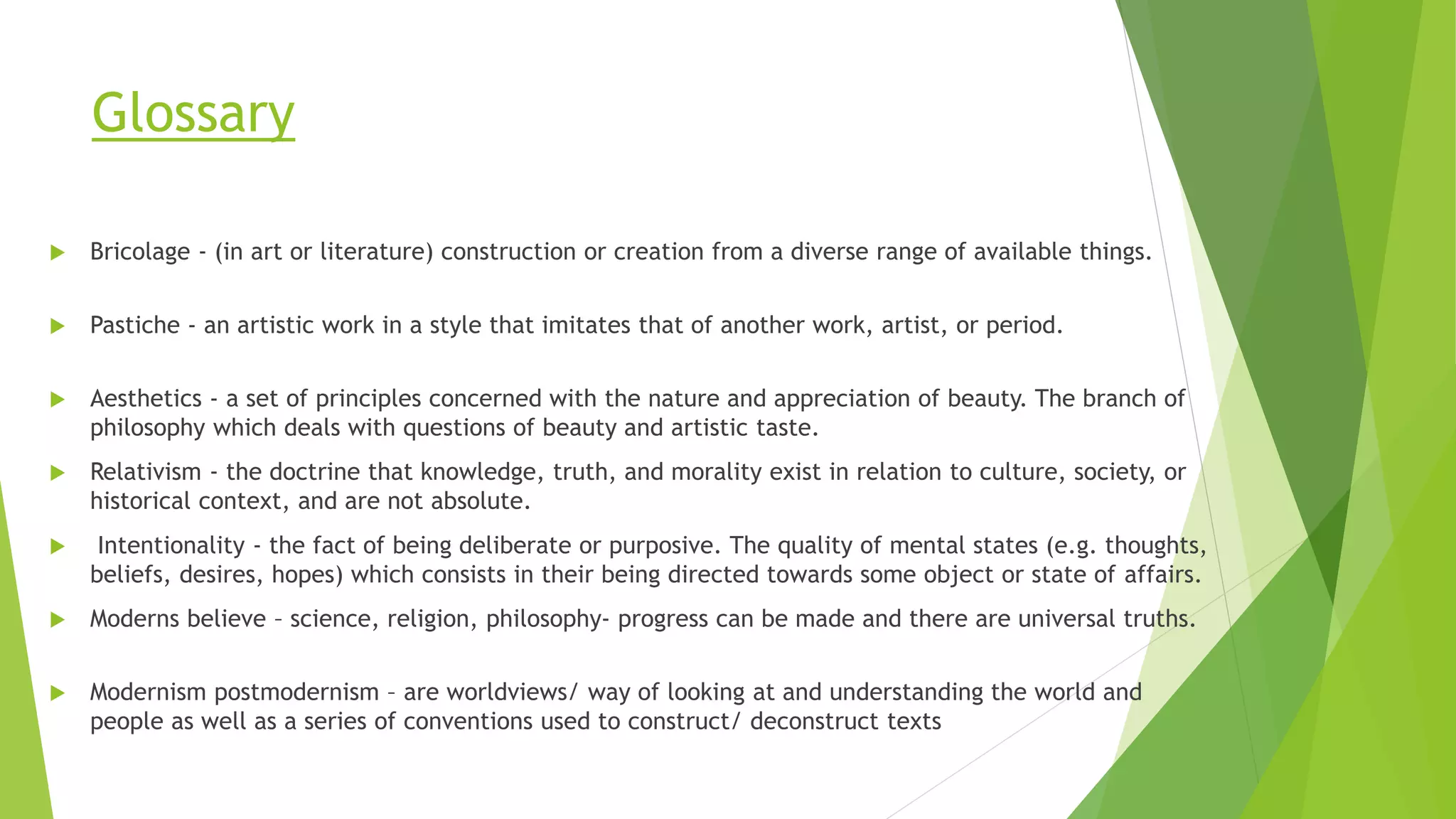 Postmodern glossary | PPTX