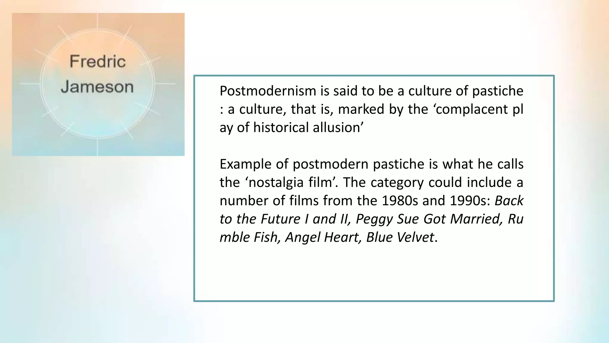 Postmodernism in Pop Culture | PPTX