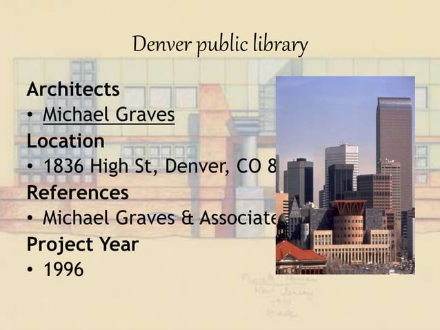 Micheal Graves-Post modernism in architecture | PPTX | Arts and Crafts | Hobbies & Interests