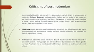 presentation on modernism &postmodernism | PPT