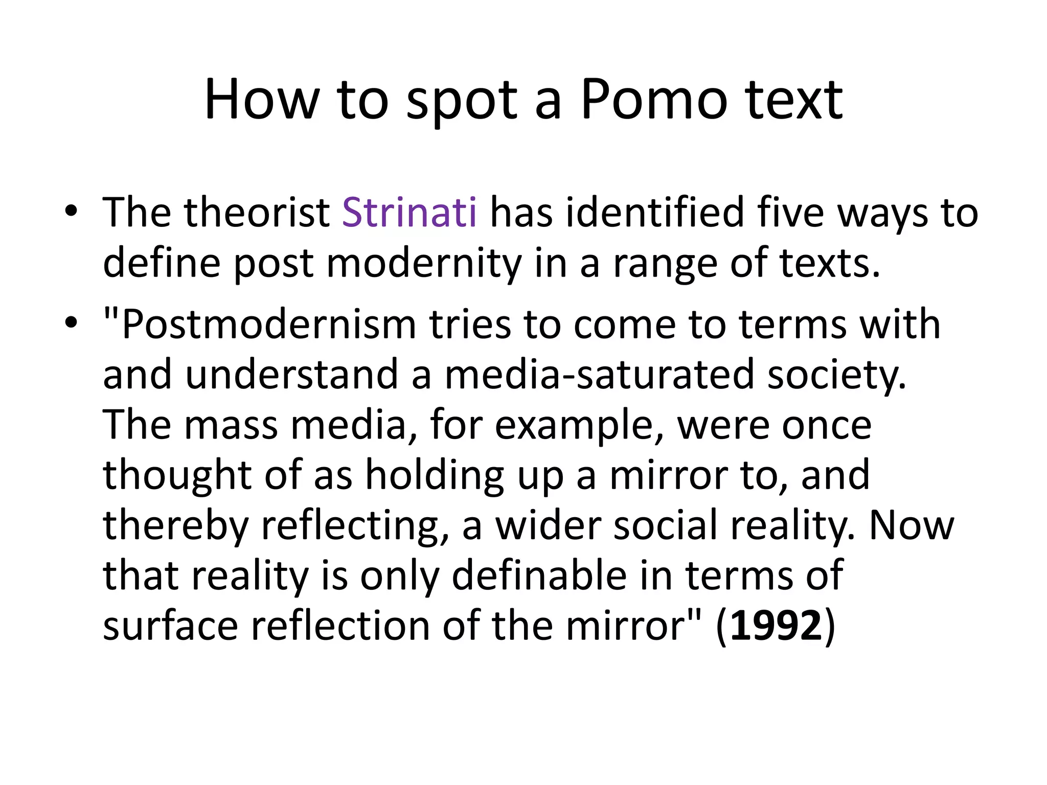 Intro to Postmodernism | PPT