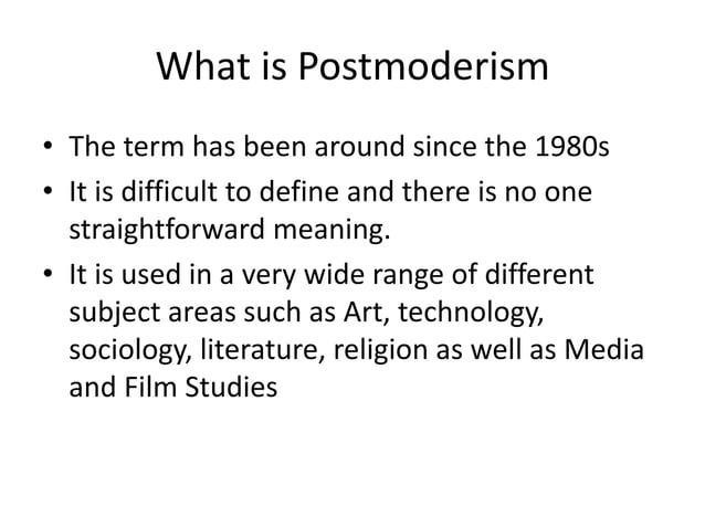 Intro to Postmodernism | PPT