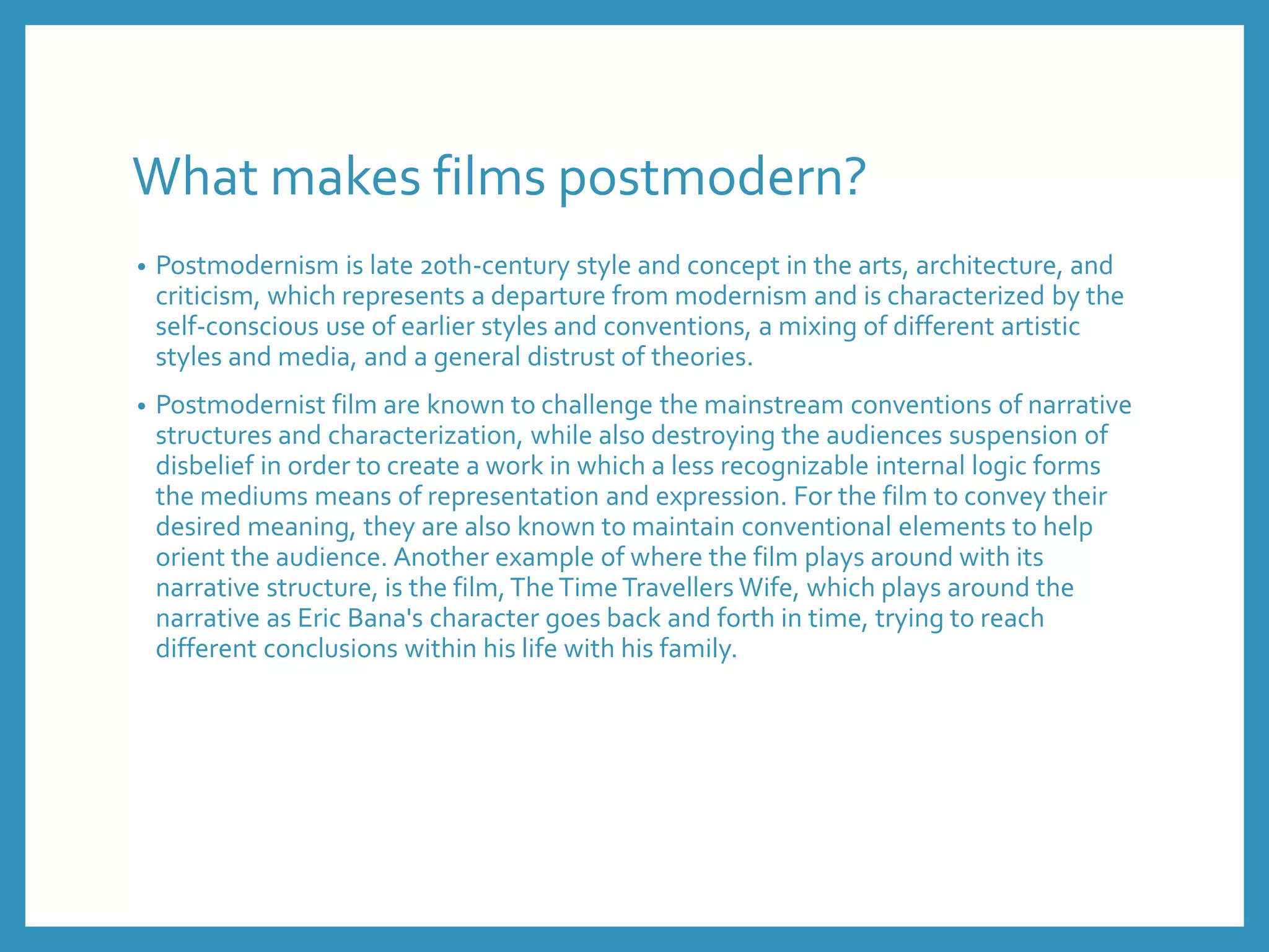 Postmodernism and film | PPTX
