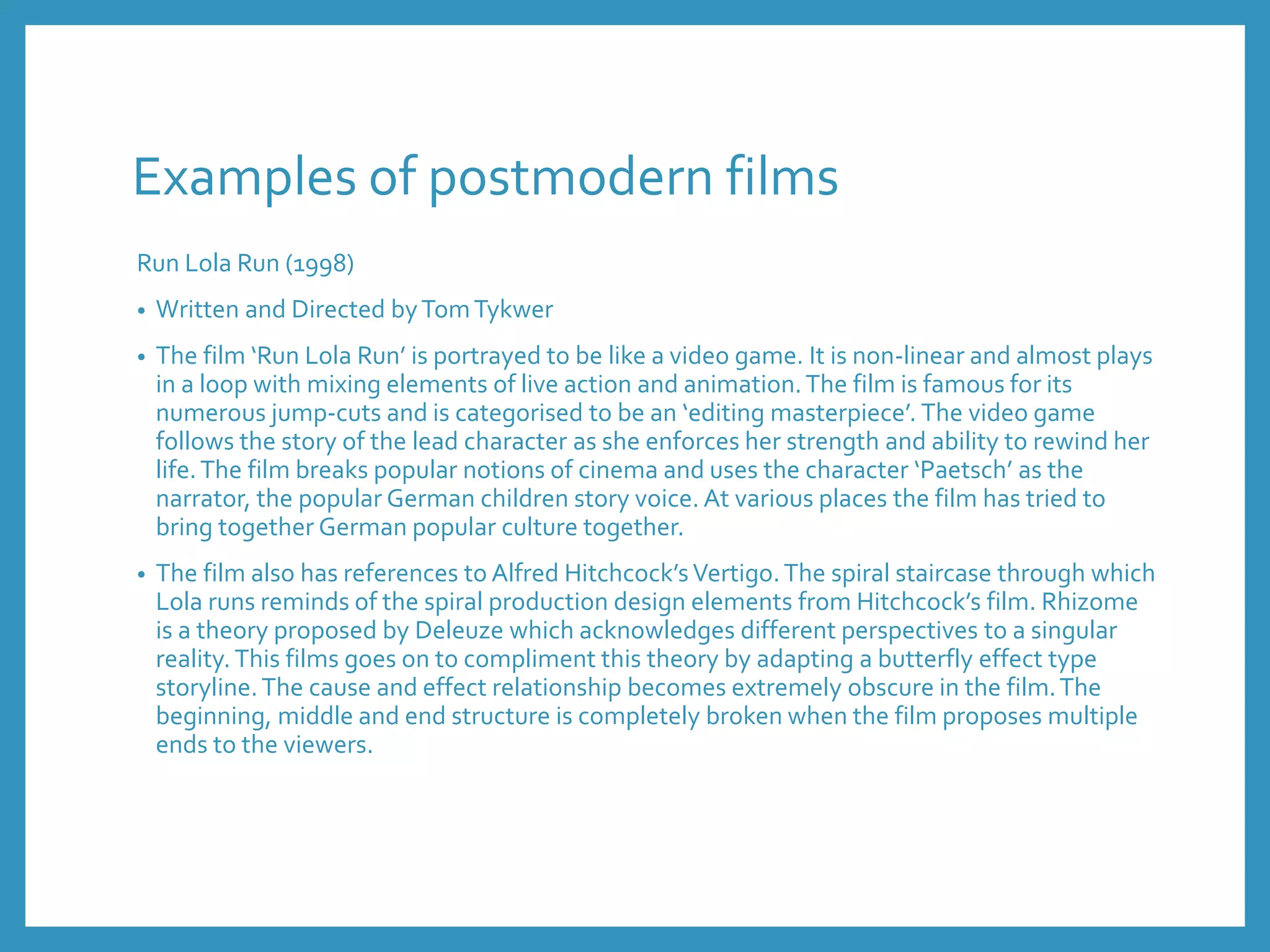 Postmodernism and film | PPTX