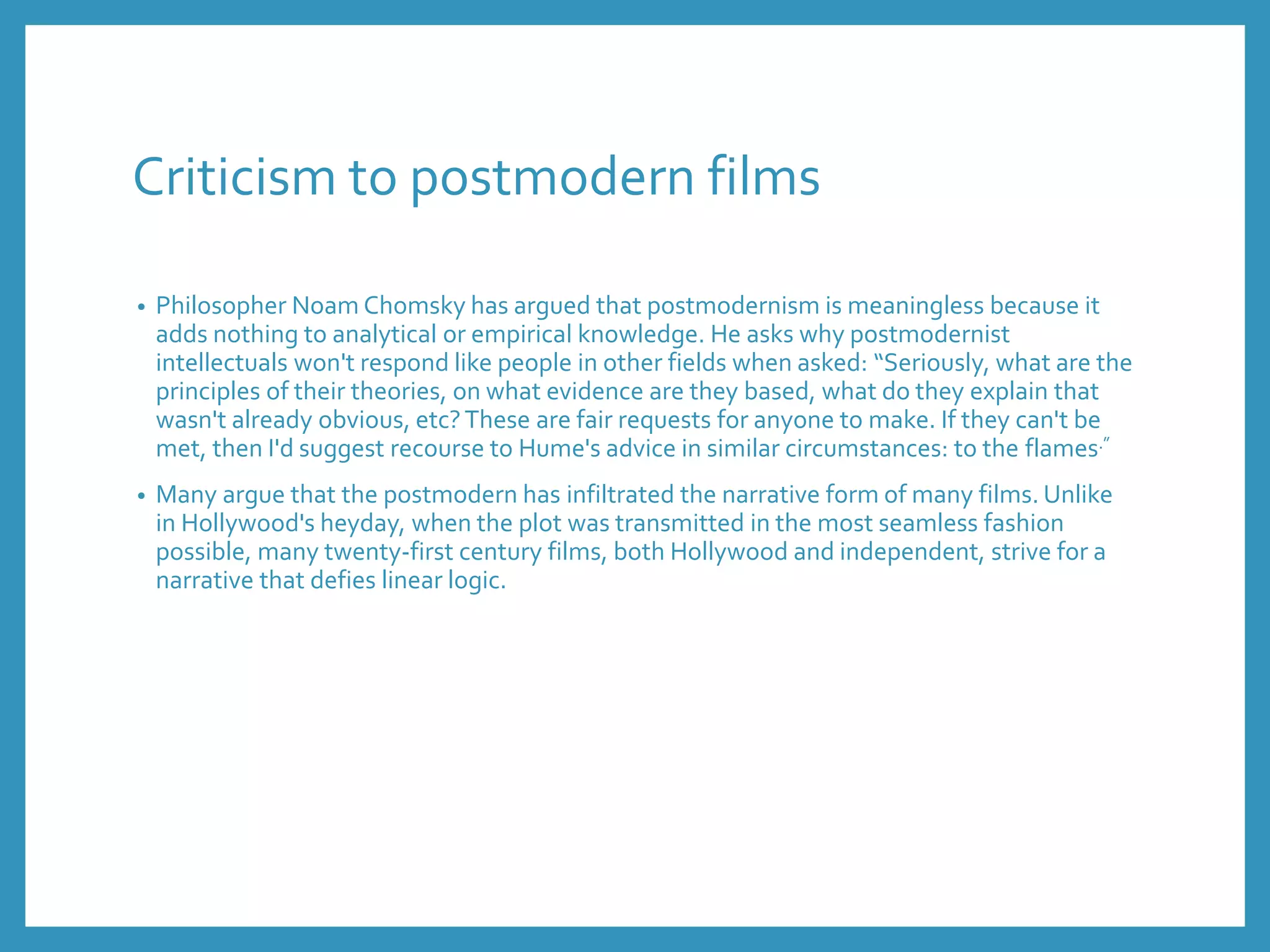 Postmodernism and film | PPTX